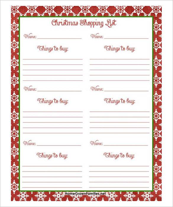 24 Christmas Wish List Template To Fill Out By Everyone