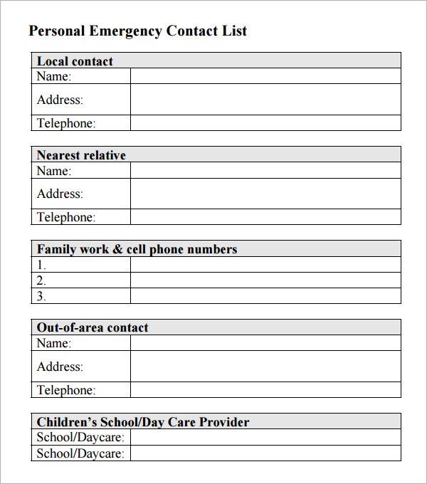 Contact List Template Several Options Of Categorization To Know