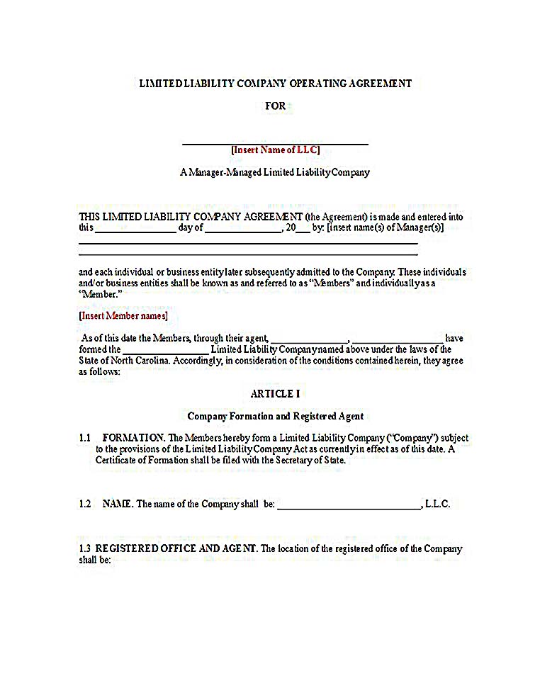 23 LLC Operating Agreement Template