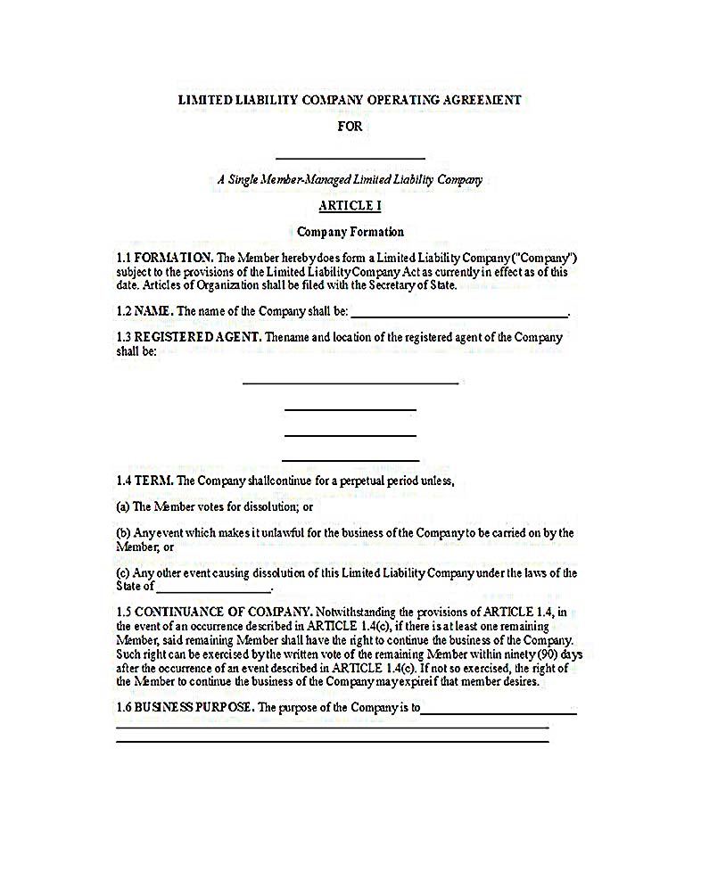 23 LLC Operating Agreement Template