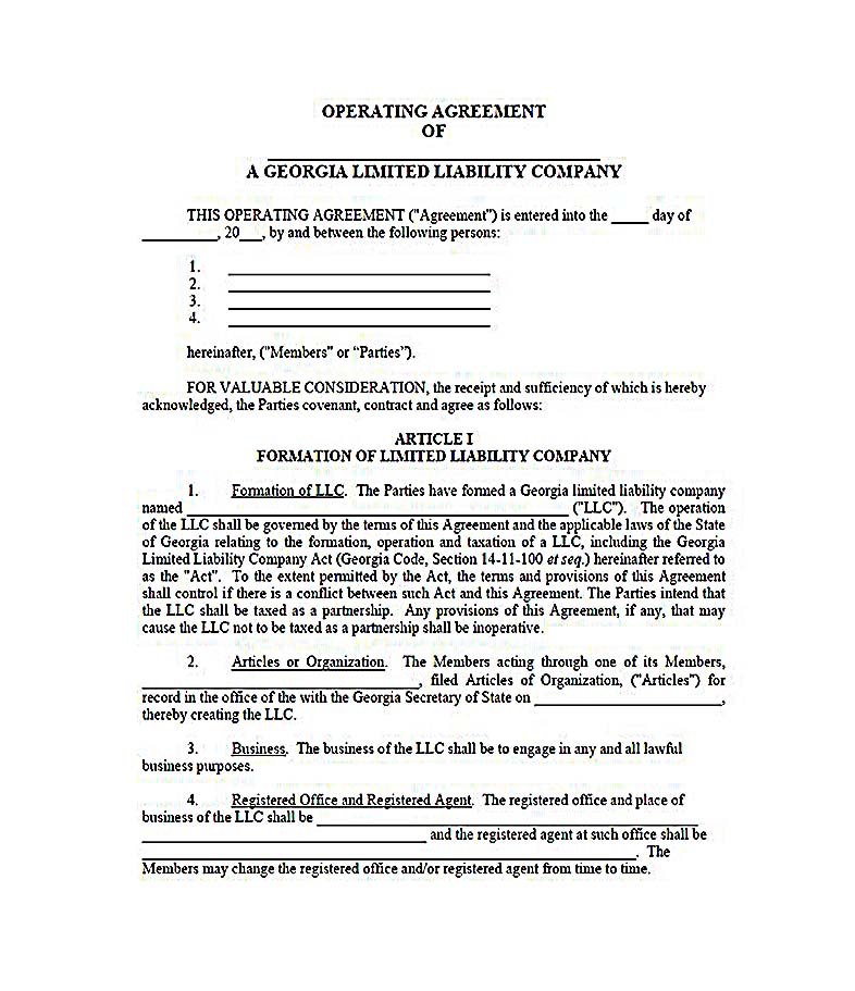 23 LLC Operating Agreement Template