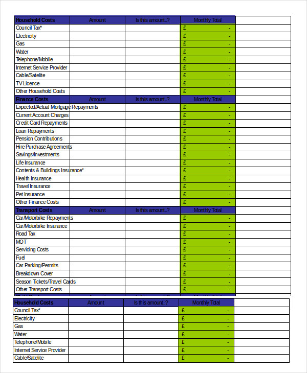 18 Monthly Budget Template Excel