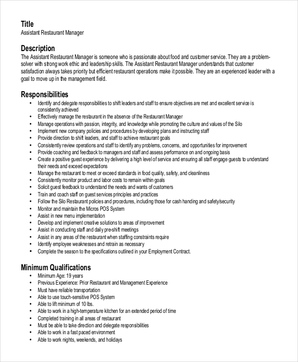 Creative Restaurant General Manager Resume Sample And Suggestions