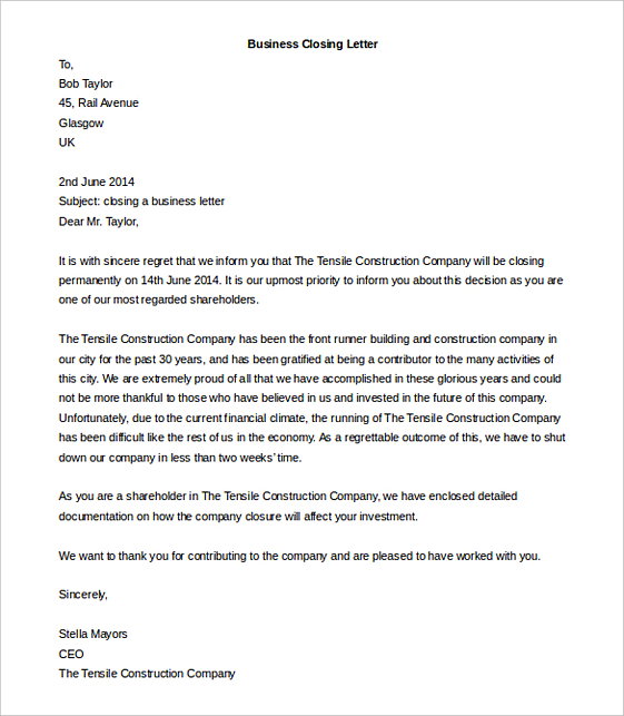 Business Letter Format Business Letter Format