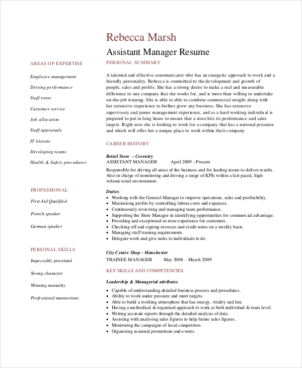 Clothing Store Manager Resume Examples Best Design Idea