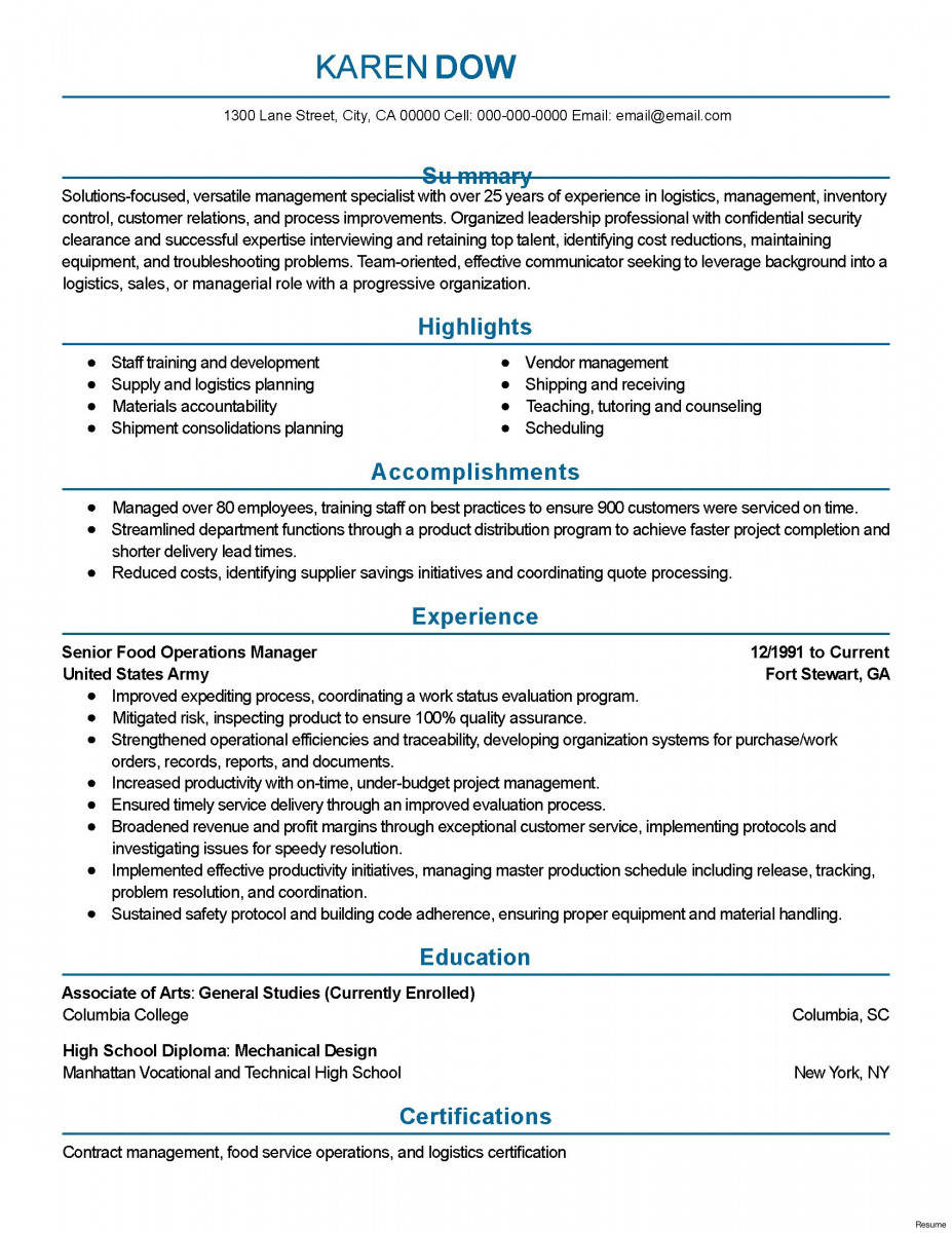 Plant Manager Resume