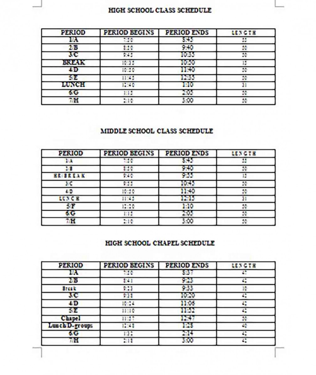 Class Schedule Template And How To Make It