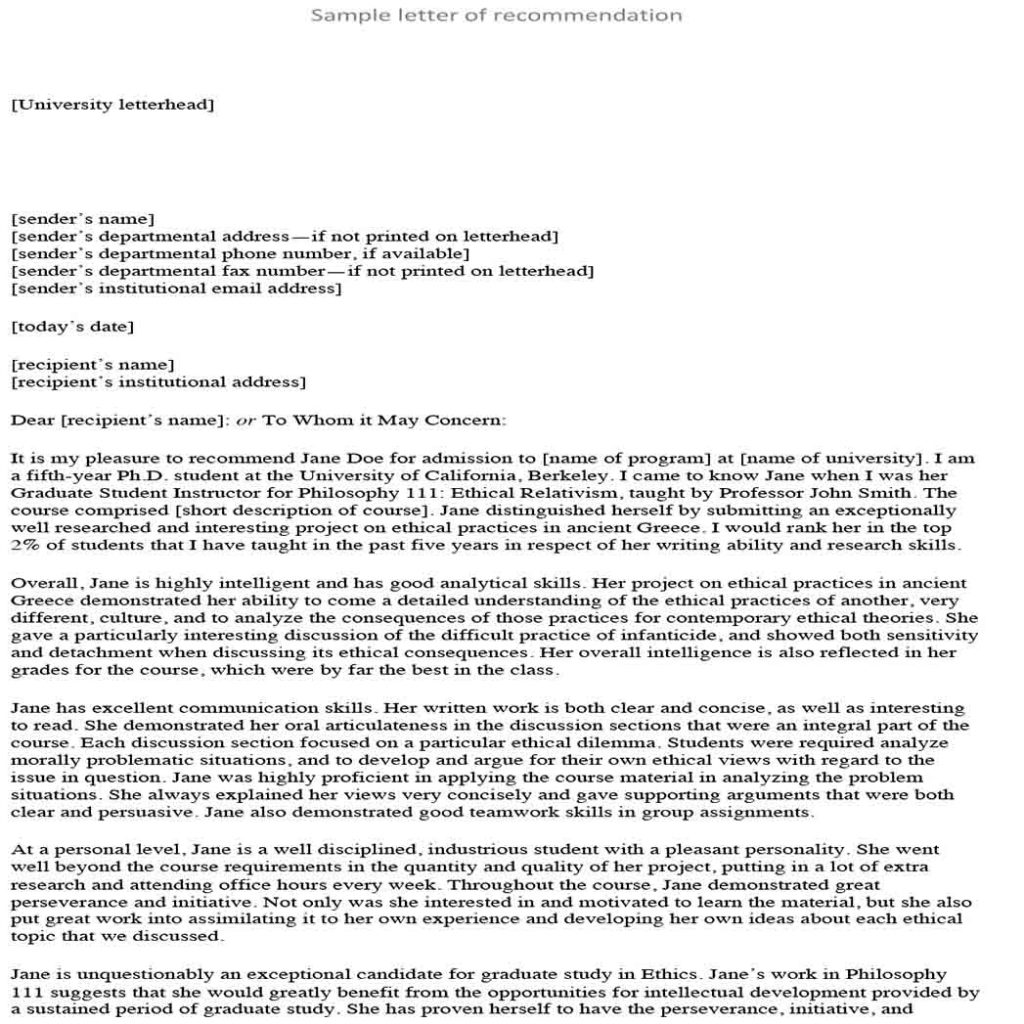 Letter Of Recommendation For Teacher And How To Write A Good Document