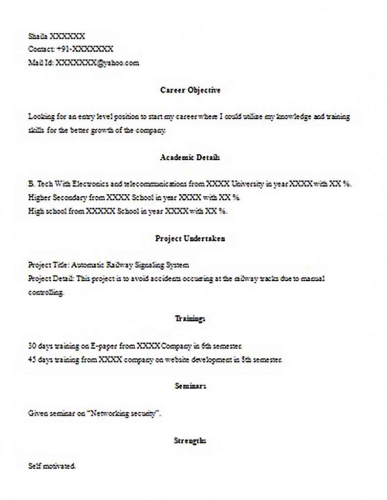 Objectives On A Resume Samples